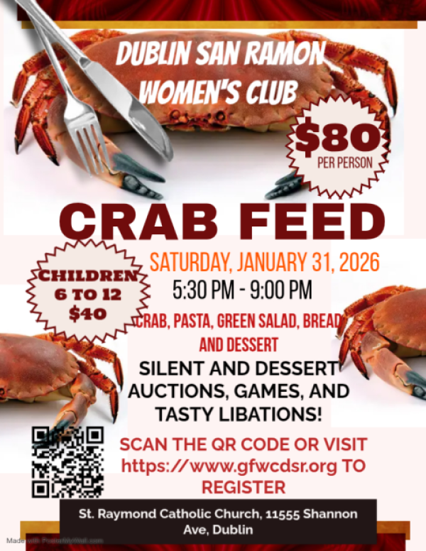 Dublin San Ramon Women's Club Crab Feed Fundraiser | Event Calendar ...